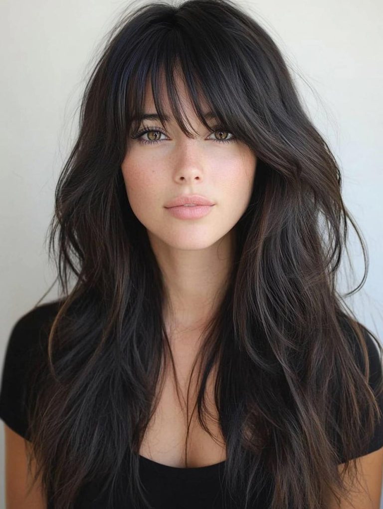 The Long Hair Makeover: 24 Layered Styles with Bangs You’ll Love - Style US