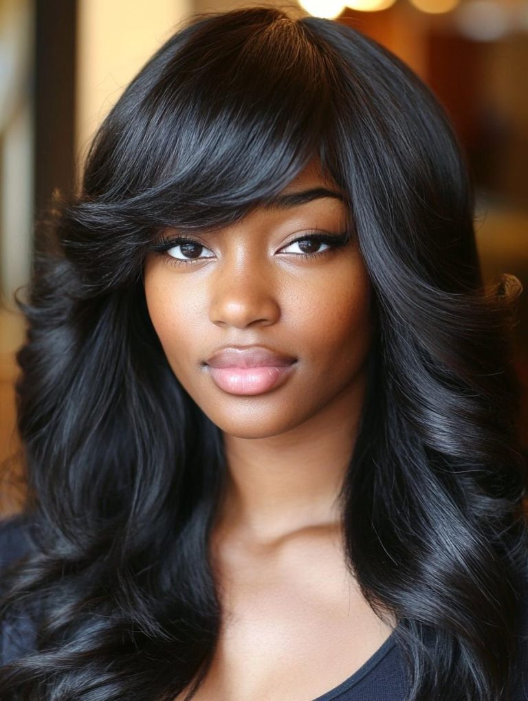 "Explore Gorgeous Weave Hairstyles with Bangs for a Chic and Versatile ...