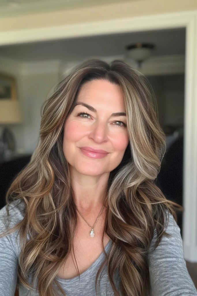 "34 Stylish Long Hairstyles for Women Over 40 to Try in 2024" - Style US