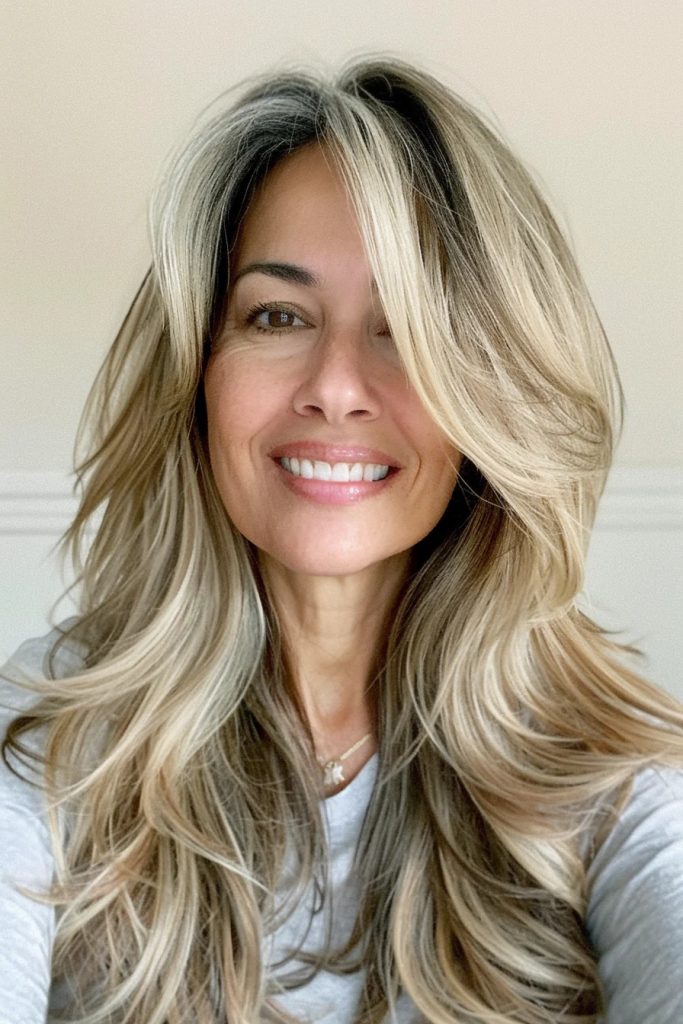 "34 Stylish Long Hairstyles for Women Over 40 to Try in 2024" - Style US