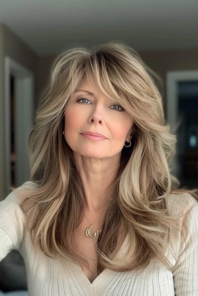 "34 Stylish Long Hairstyles for Women Over 40 to Try in 2024" - Style US